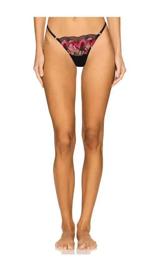 Bluebella Vivienne Thong In Black,pink - Fuchsia Pink  Red  & Black