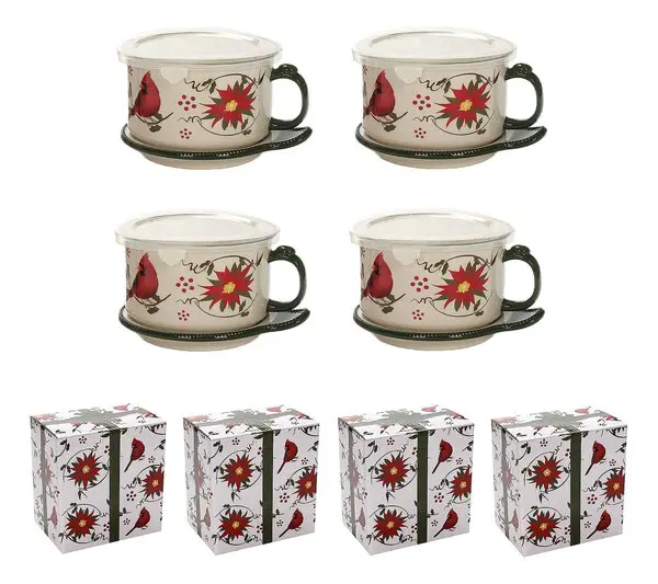 TEMP-TATIONS Seasonal Set Of 25-oz Mug Meals W/ Lid-it