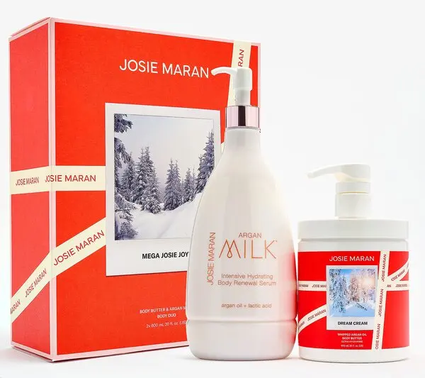 JOSIE MARAN Mega-size 20oz Argan Body Butter & Milk Body Set