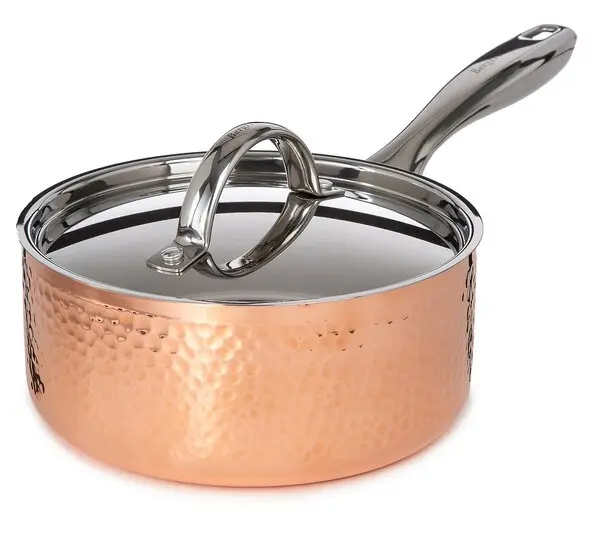 BERGHOFF Vintage 5pc Copper Saucepan & Deep Ski Llet Cook Set