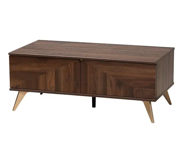 BAXTON STUDIO Graceland Walnut Brown Wood Coffe E Table