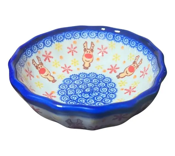 LIDIA'S POLISH POTTERY Small Ruffle Bowl