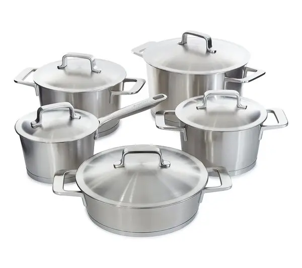 BERGHOFF Meta 10pc Recycled 18/10 Stainless Ste El Cookware Set