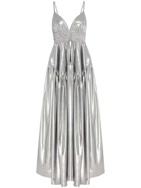 Rosetta Getty Gathered Peplum Maxi Dress