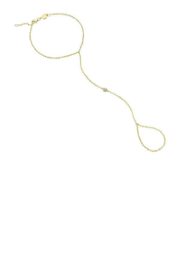ISA GRUTMAN Diamond Bezel Hand Chain Bracelet