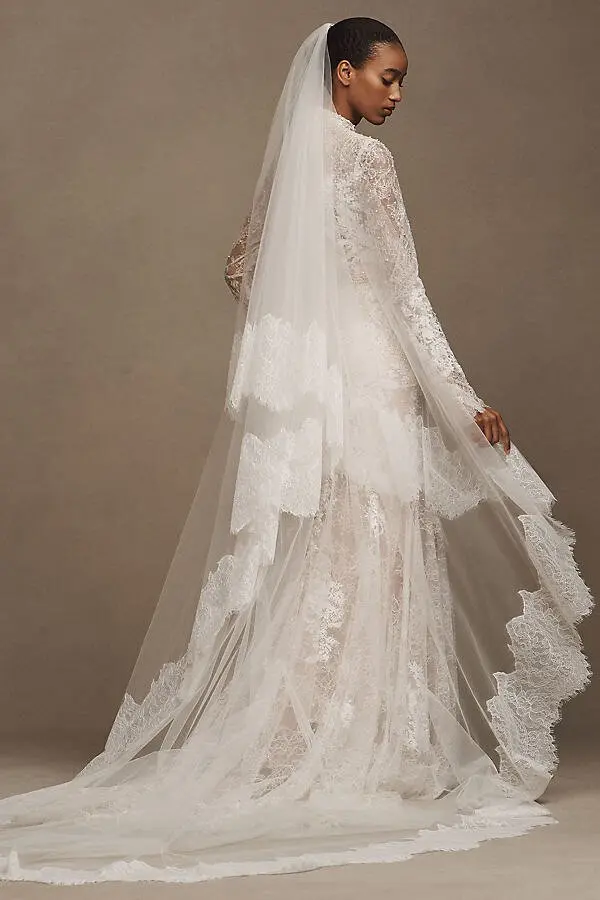 Watters Frances Cathedral Veil - Ivory