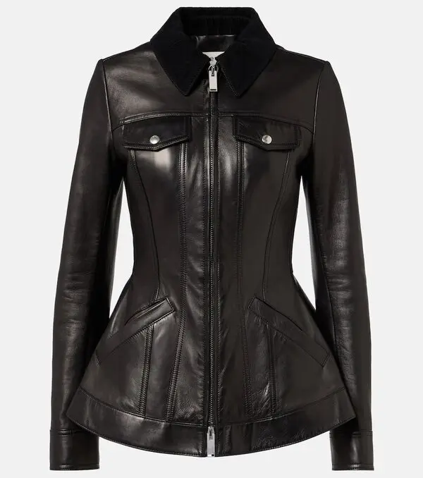 Alexander McQueen Peplum Leather Jacket
