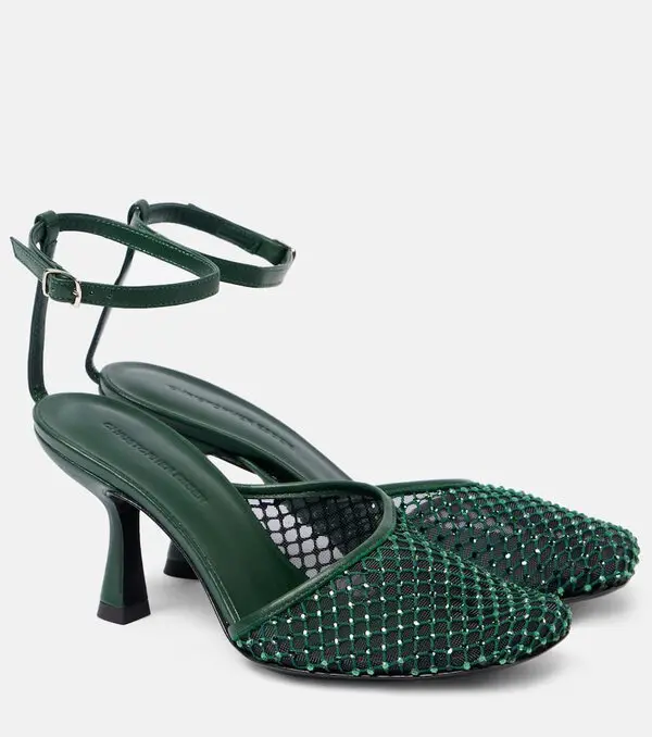 Christopher Esber Minette 80 Crystal-embellished Pumps - Green
