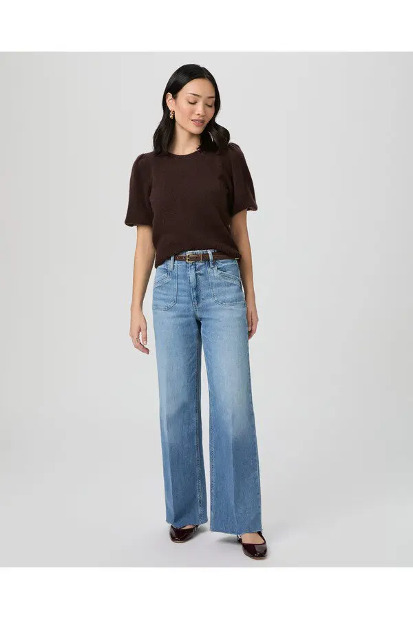Paige Anessa Wide Leg Jean - Denim