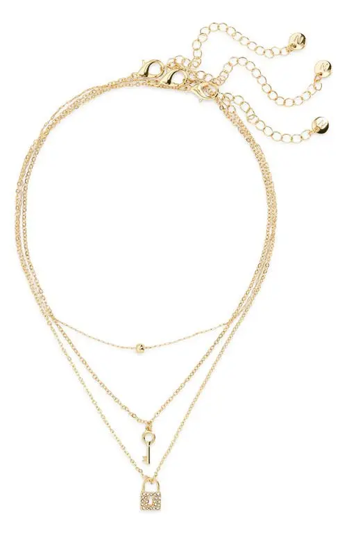 Bp. Lock & Key Layered Necklace - Gold | Editorialist