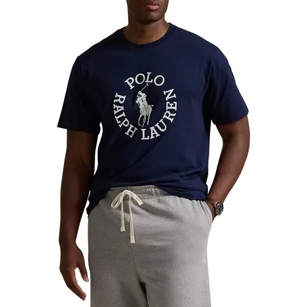 Ralph Lauren Big & Tall Circle Graphic Tee - Cruise Navy