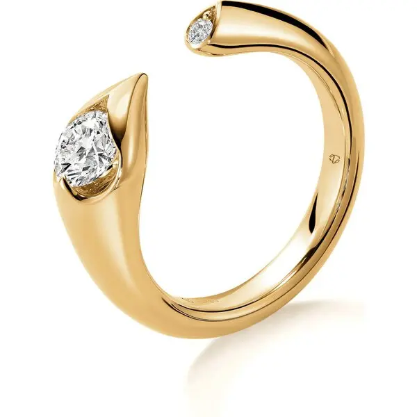 Hearts On Fire Lu Droplet Open Diamond Ring - Yellow Gold
