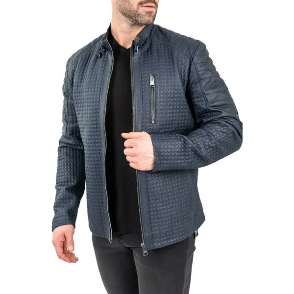 MACEOO Textured Leather Jacket