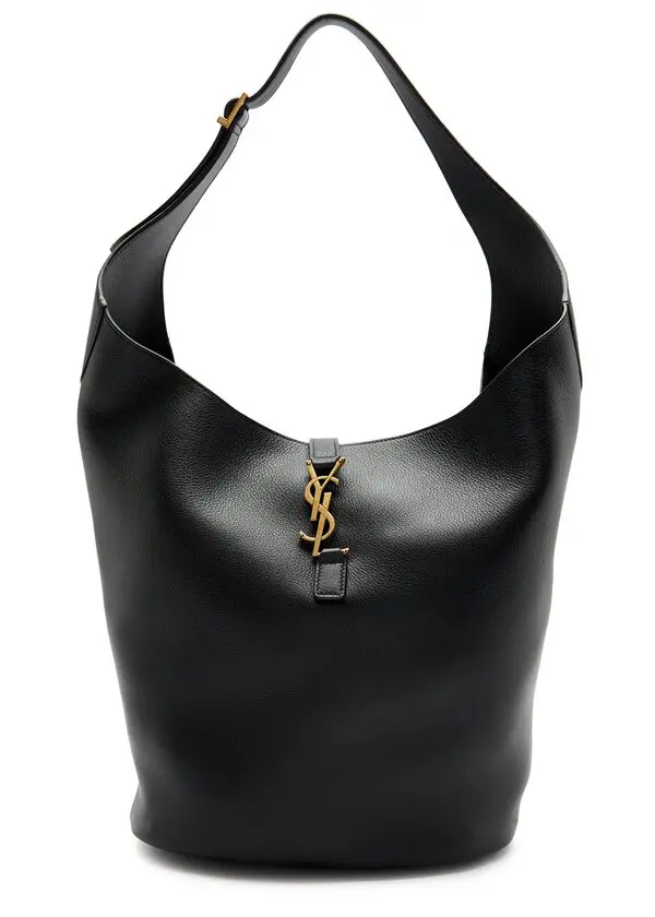 Saint Laurent Le 5 Á Large Grained Leather Bucket Bag - Black
