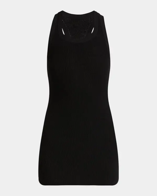 Proenza Schouler Ribbed Knit Tank Top - Black