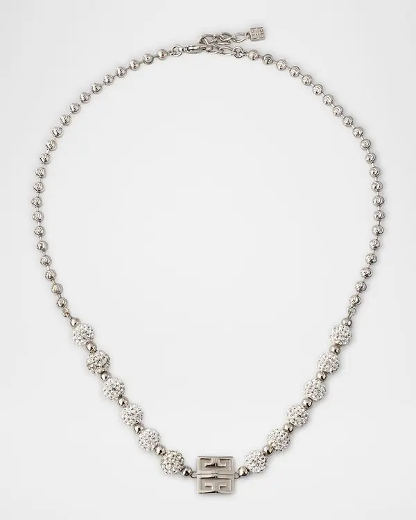 Givenchy 4g Crystal Necklace - Silver