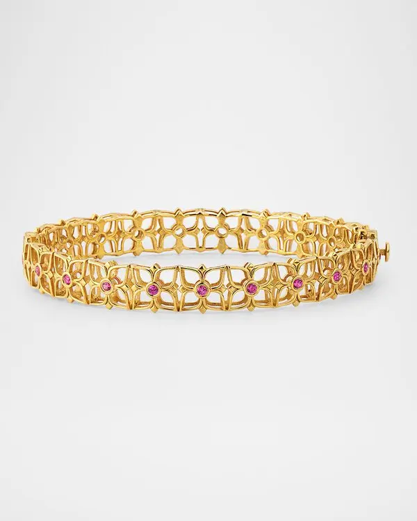 Stephen Dweck 18k Yellow Diamond And Ruby Bangle