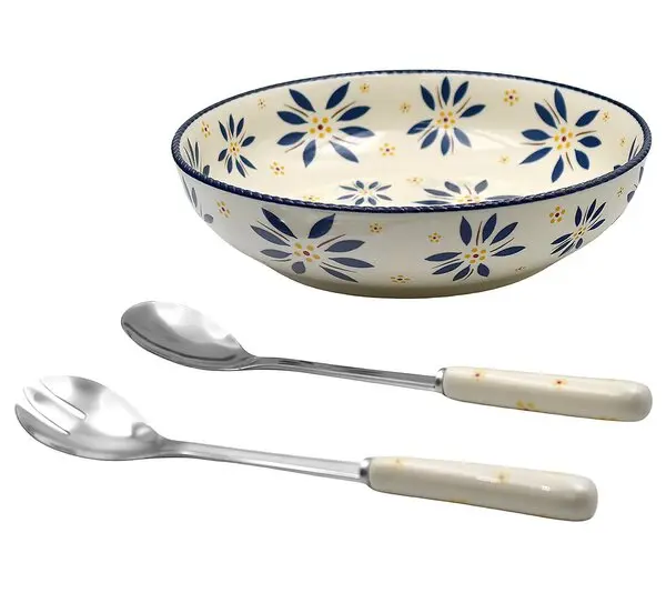 TEMP-TATIONS Old World Nostalgic 3qt Servingbowls W/ Servin