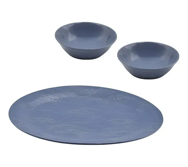 TEMP-TATIONS Woodland 16' Oval Platter W/ 2 Shallow Bowls