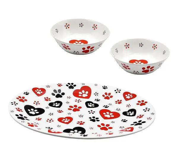 TEMP-TATIONS Seasonal 16' Oval Platter W/ 2 Shallow Bowls