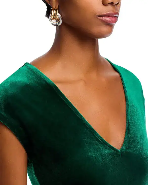 Aqua Velvet Midi Dress In Hunter Green - 73% Off | Editorialist