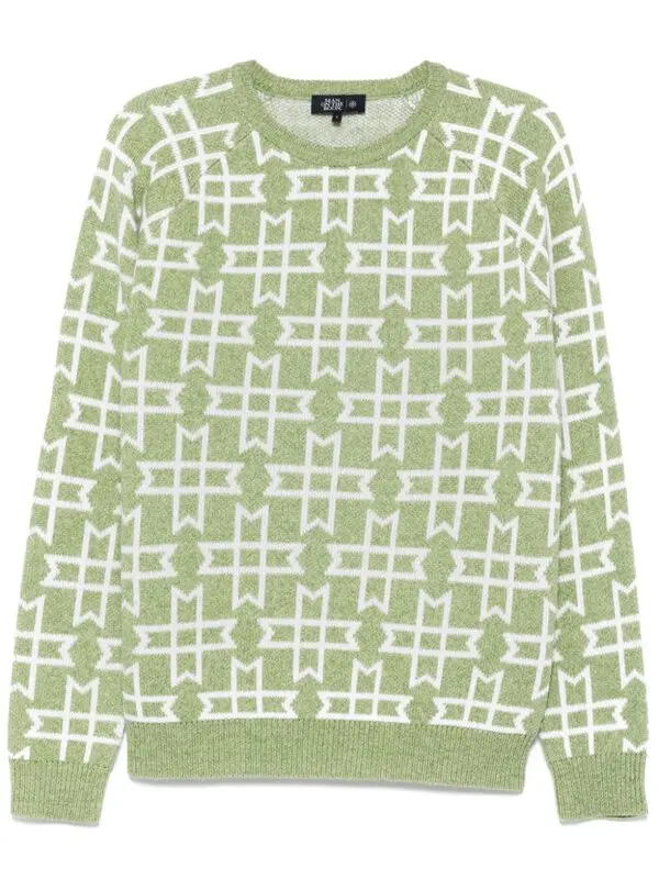 MAN ON THE BOON. On The Boon Logo-jacquard Jumper - Green