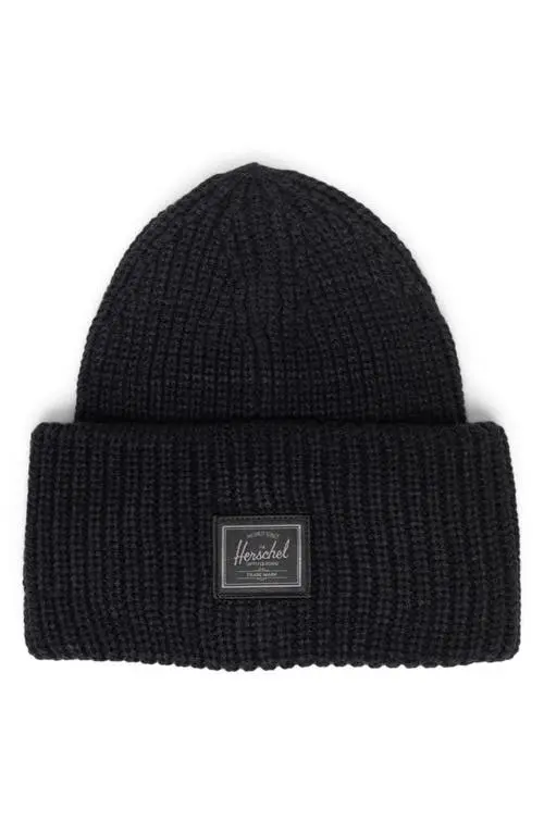Herschel Supply Juneau Chunky Ribbed Beanie In Black 50% Off