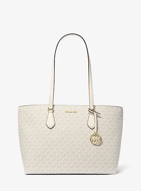 Michael Kors Sheila Large Signature Logo Tote Bag - Natural