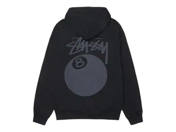 Stussy 8ボールロゴ ブラックパーカー M StüSsy 8 Ball Pigment Dyed Hoodie - Black | Editorialist