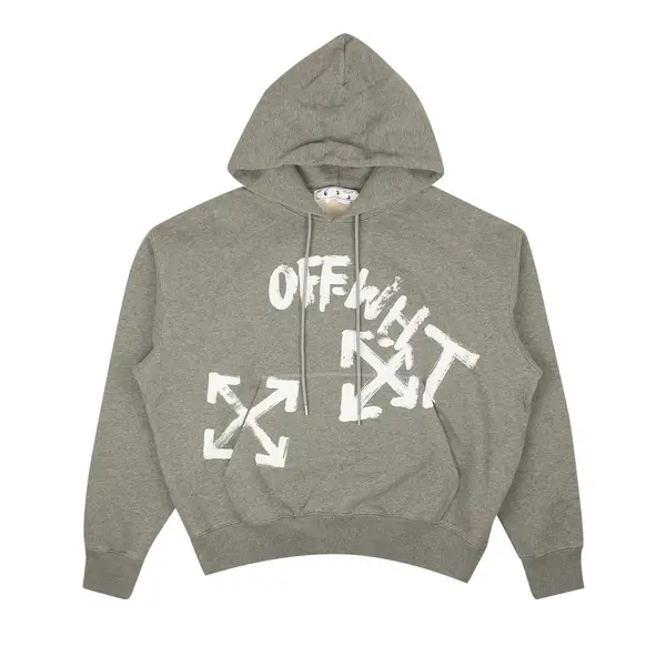 Off-White Paint Script Skate Hoodie - Grey