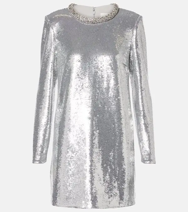 Roland Mouret Sequined Minidress - Silver