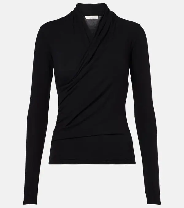 Vince Fixed Wrap Top - Black