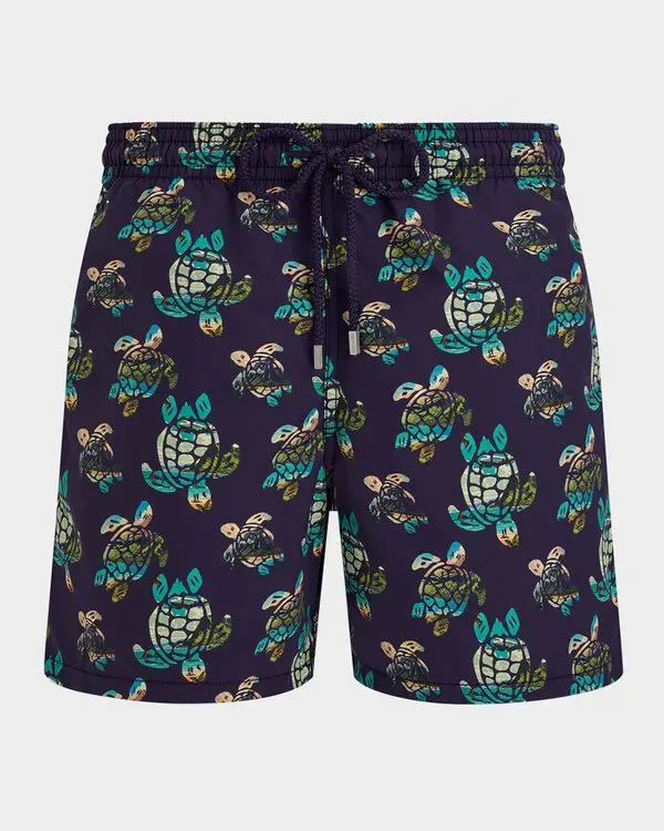 Vilebrequin Landscape Turtles Swim Shorts - Late Night