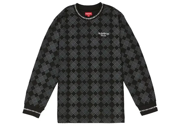 Supreme Motif Long Sleeve Top - Black