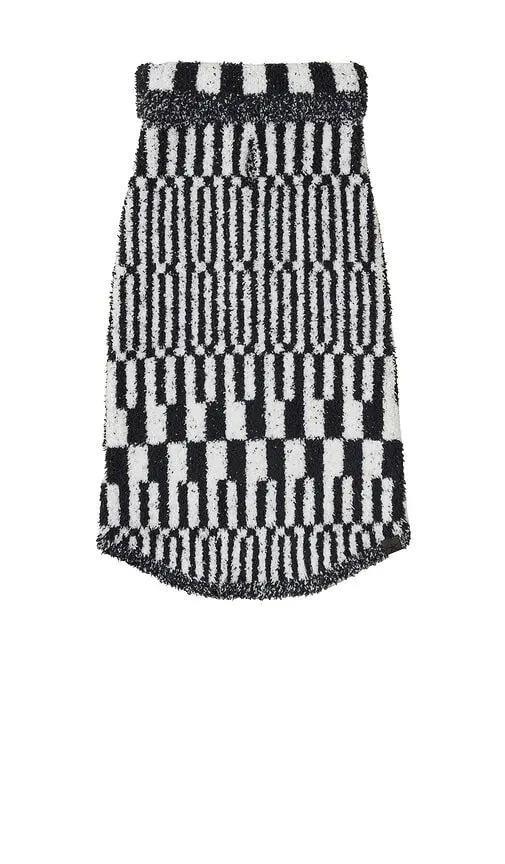 Barefoot Dreams Cozychic Abstract Check Pet Sweater - Pearl & Indigo