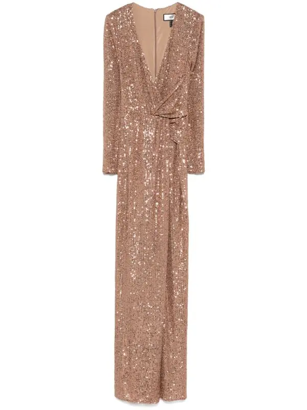 NISSA Sequinned Gown - Neutrals
