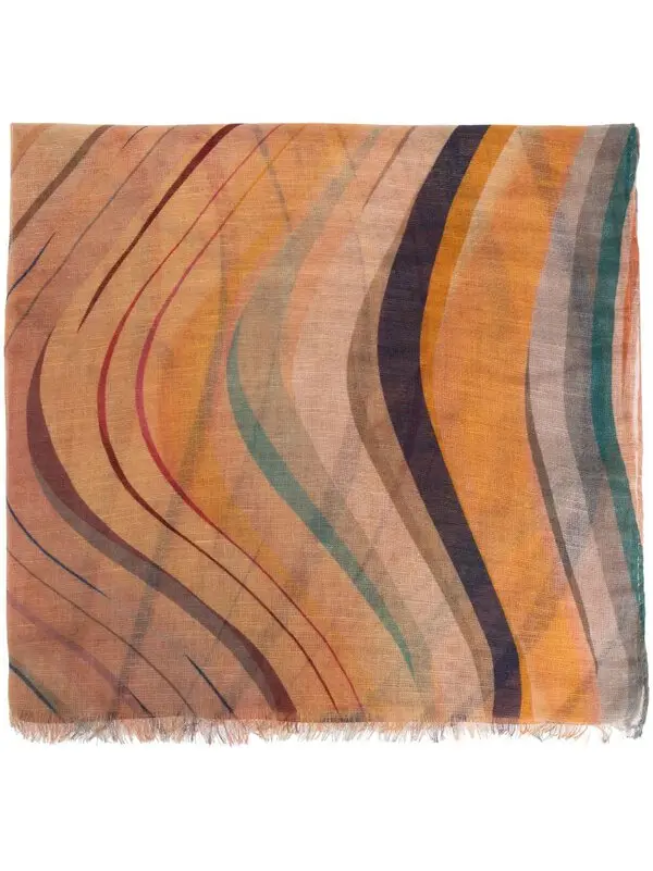 Paul Smith Printed Scarf - Orange
