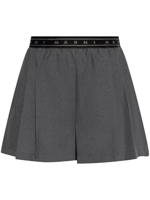 Marni Pleated Thigh-length Shorts - Grey