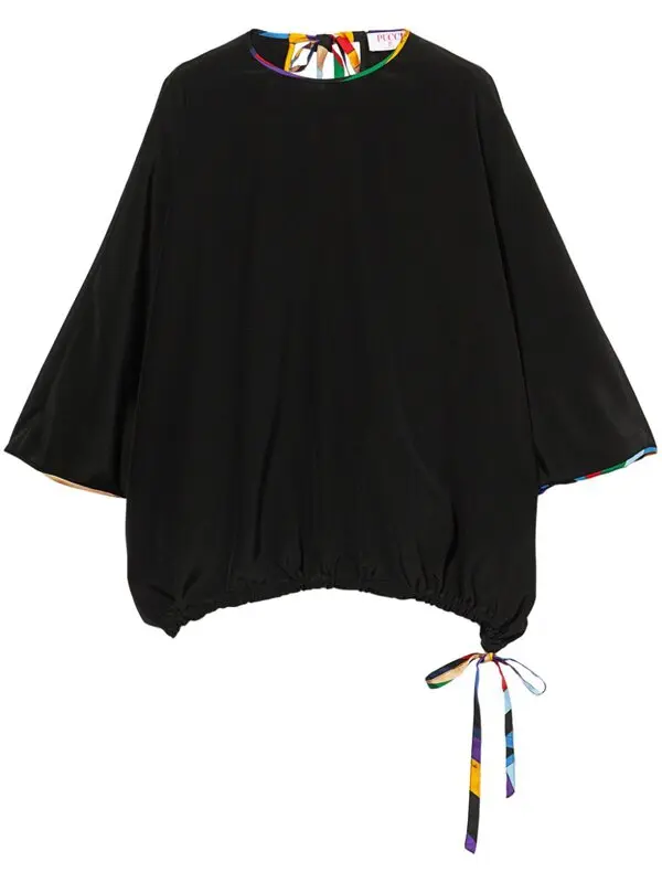 Emilio Pucci Silk Keyhole Top