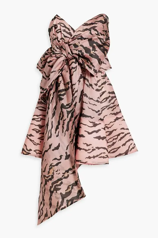 Zimmermann Zebra-print Silk-organza Mini Dress