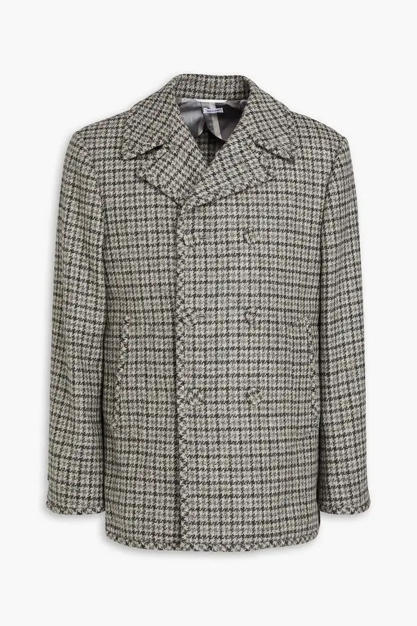 Thom Browne Houndstooth Wool-tweed Peacoat