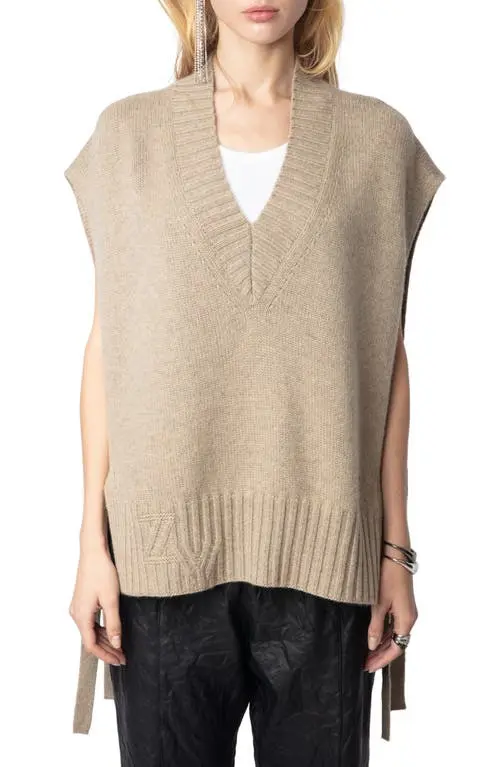 Zadig&Voltaire Maddy Cashmere Sweater Vest - Oatmeal
