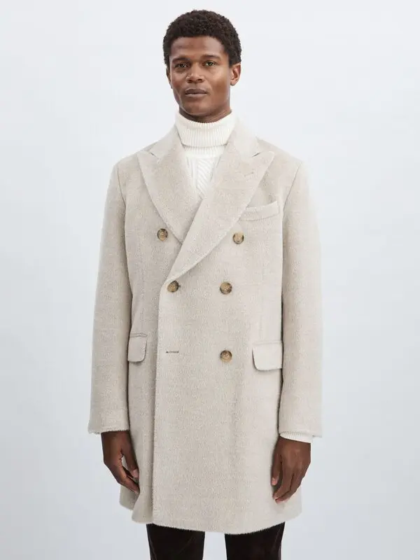 OSCAR JACOBSON Alpaca-wool Blend Double-breasted Coat