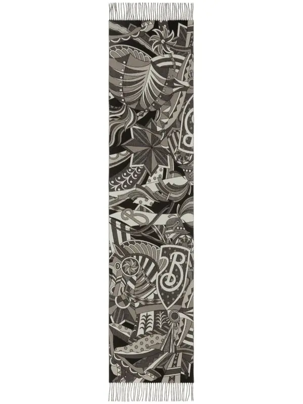 Burberry Carousel Ekd Scarf - Grey