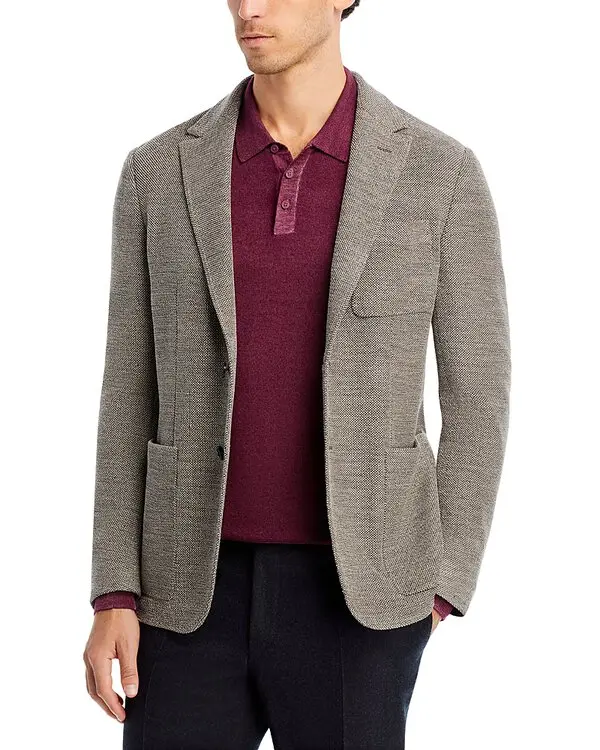 Canali Textured Jersey Knit Sport Coat - Oatmeal