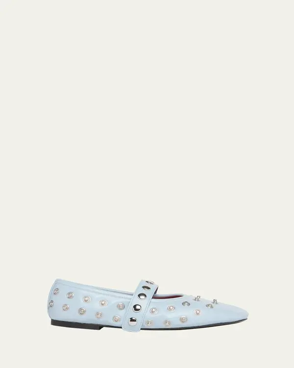 Stella McCartney Ryder Studded Ballerina Flats - Dusty Blue