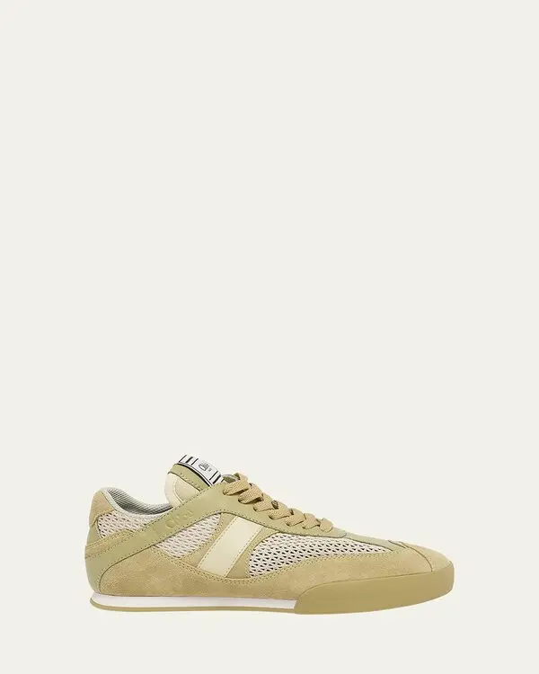 Chloé Kick Mesh And Leather Sneakers - Soft Khaki