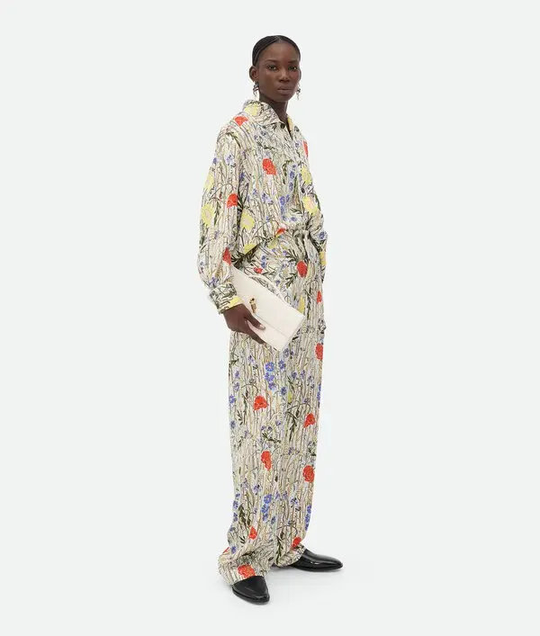 Bottega Veneta Flower Viscose And Silk Pyjama Set