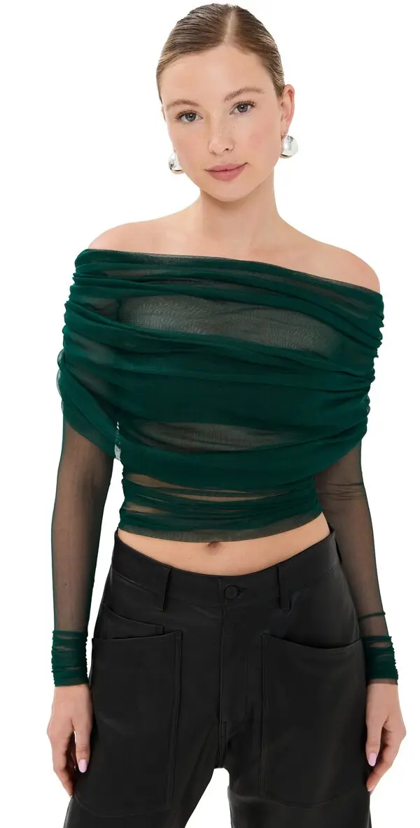 Christopher Esber Veiled Top - Evergreen