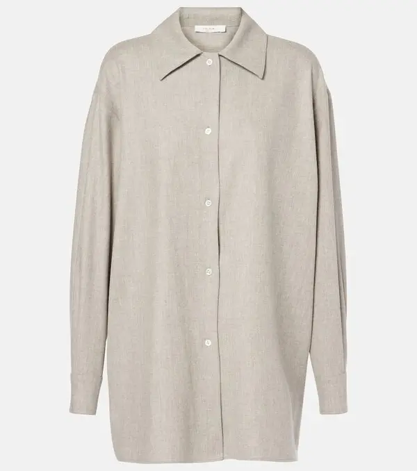 THE ROW Komako Wool And Cashmere Shirt - Grey